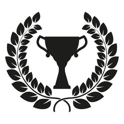 Trophy and awards icon set laurel wreath winning Vector Image