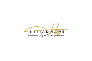 Initial hr signature logo template hand drawn Vector Image