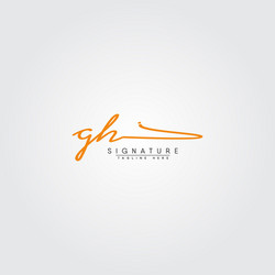 Initial letter gh logo - hand drawn signature Vector Image