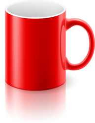 Red mug Royalty Free Vector Image - VectorStock