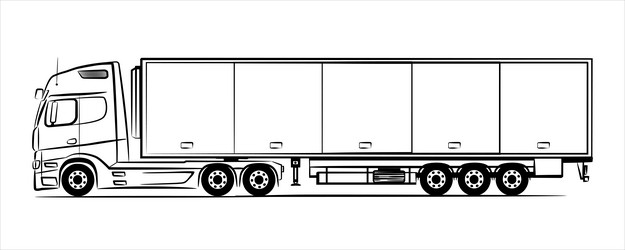 Semi Truck Drawing Side View