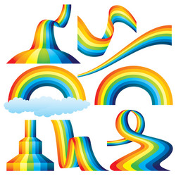 Rainbows and clouds elements Royalty Free Vector Image