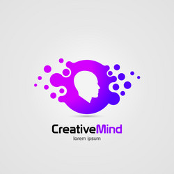 Creative head human brain abstract concept symbol Vector Image