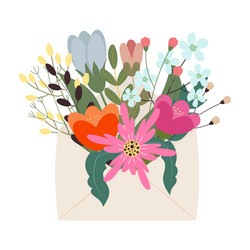 Spring flowers background flat design Royalty Free Vector