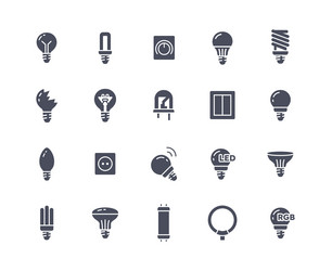 Led diodes black icons set Royalty Free Vector Image