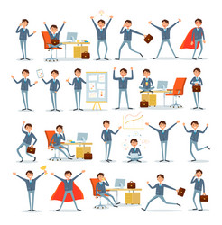 Man busy with work businessman characters Vector Image