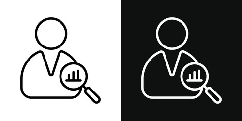 Self research icon set cognitive science analysis Vector Image