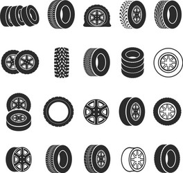 Wheel tires car tire tread tracks motorcycle Vector Image