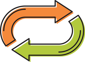 Two circular arrows icon symbol isolated on white Vector Image