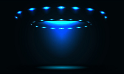 Ufo space flying saucer alien ship luminous Vector Image