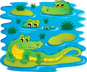 Image with crocodile theme 3 Royalty Free Vector Image