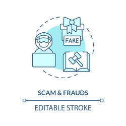 Scam and frauds blue gradient concept icon Vector Image