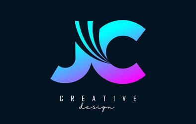 Creative golden letters jc j c logo with leading Vector Image