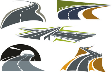 Set of road and highway icons Royalty Free Vector Image