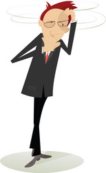 Thinking man with brain instead head Royalty Free Vector