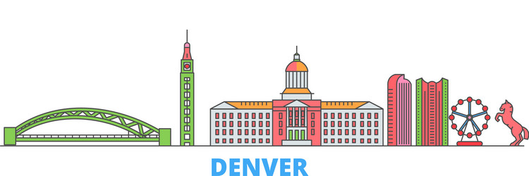 Simple city map of denver colorado usa Royalty Free Vector