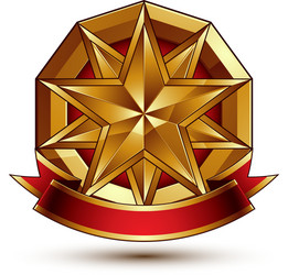 Complicated golden design element with polygonal Vector Image