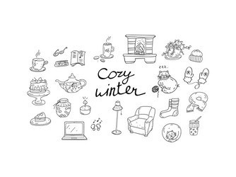 Socks a symbol cozy autumn and winter doodle Vector Image
