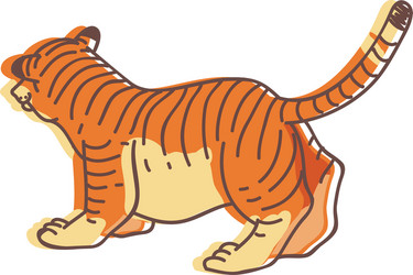 Cute tiger sleeping on the ground wild animal Vector Image