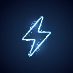 Lightning bolt set neon signs high-voltage neon Vector Image