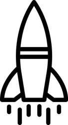 Flying rocket icon outline style Royalty Free Vector Image