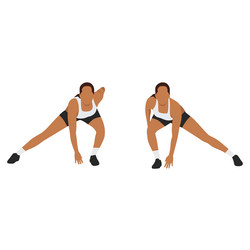 Woman doing side shuffle exercise flat Royalty Free Vector