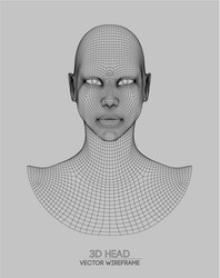 Head 3d grid geometric face design Royalty Free Vector Image