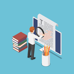 Writer writes document journalist create Vector Image