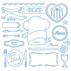 Set of ribbons frames for restaurant menu Vector Image