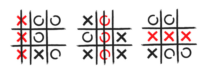 Tic tac toe xo game hand drawn grid doodle Vector Image