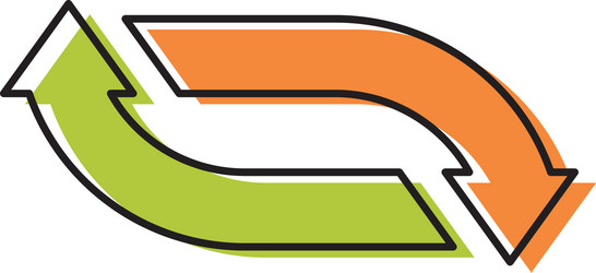 Two circular arrows icon symbol isolated on white Vector Image