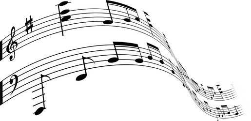 Music Notes On Wavy Staff