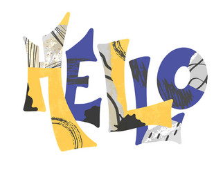 Hello stylized word stylized text isolated Vector Image