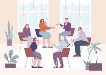 Group therapy session with diverse women Vector Image