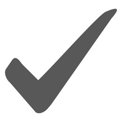 Curved check mark circle icon high quality Vector Image