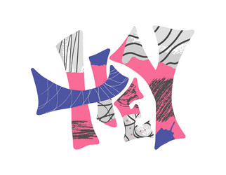 Hello and hey word stylized text isolated Vector Image