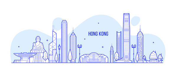 Network mesh circle inverted map hong kong Vector Image