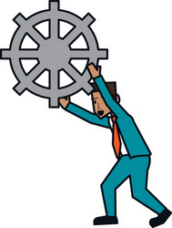 Isolated businessman avatar with gear design Vector Image