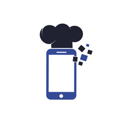 Mobile chef logo design Royalty Free Vector Image