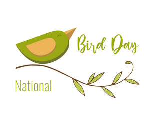 National world bird day logo icon sticker Vector Image
