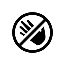 Prohibition sign do not touch icon Royalty Free Vector Image