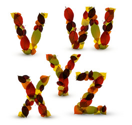 Fall alphabet letters Royalty Free Vector Image
