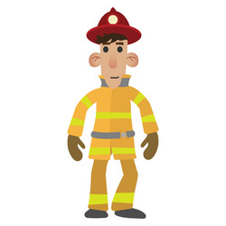 Cartoon firefighter holding a fire hose Royalty Free Vector