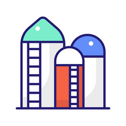 Grain silo outline icon style Royalty Free Vector Image