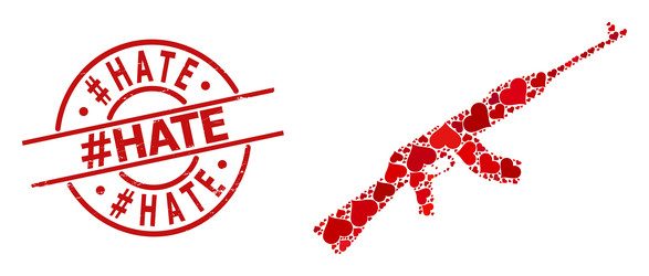 Textured i hate you stamp print and opium poppy Vector Image