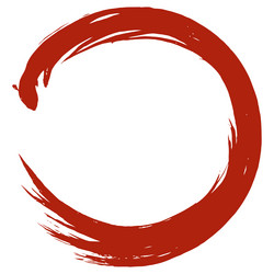Zen circle red blood japanese art symbol Vector Image
