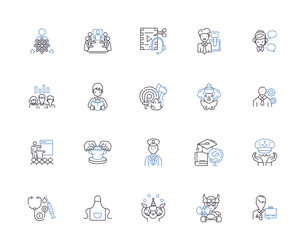Professions outline icons collection doctor Vector Image