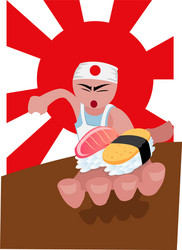 Sushi master Royalty Free Vector Image - VectorStock