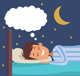 Border template with boys at night landscape Vector Image