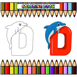 D letter for dolphin Royalty Free Vector Image